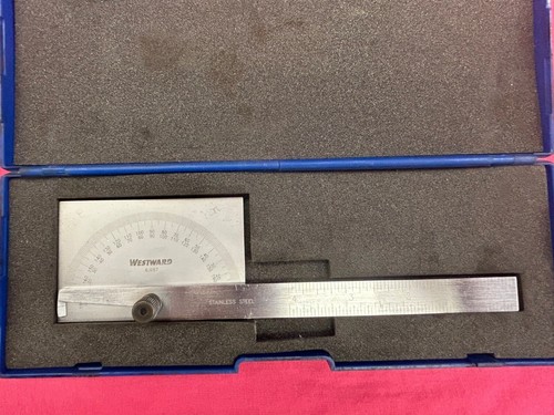 Vintage Westward 6JR87 Stainless Steel Angle Protractor In Case | eBay