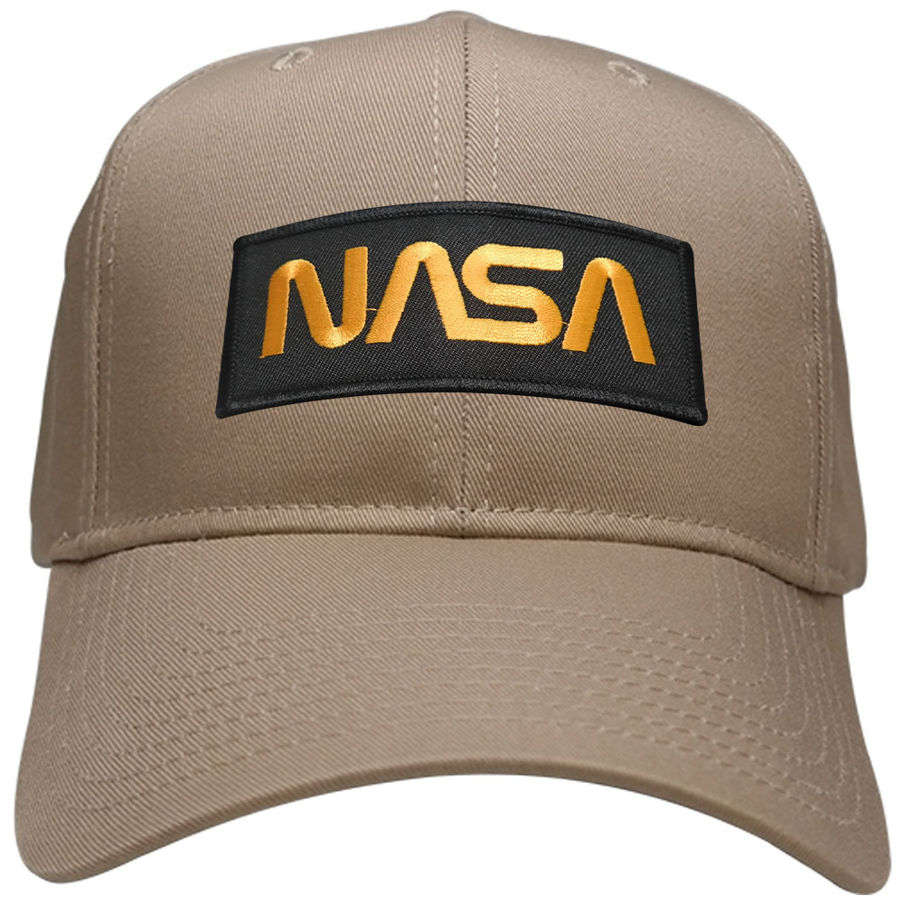 NASA Worm Gold Text Embroidered Iron On Patch Snapback Baseball Cap | eBay