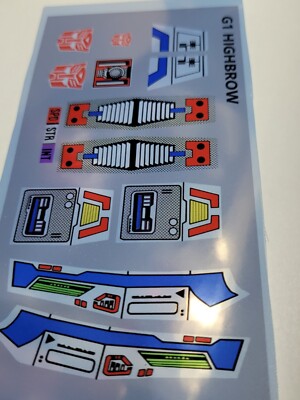 Transformers G1 Repro Stickers For G1 HIGHBROW | eBay