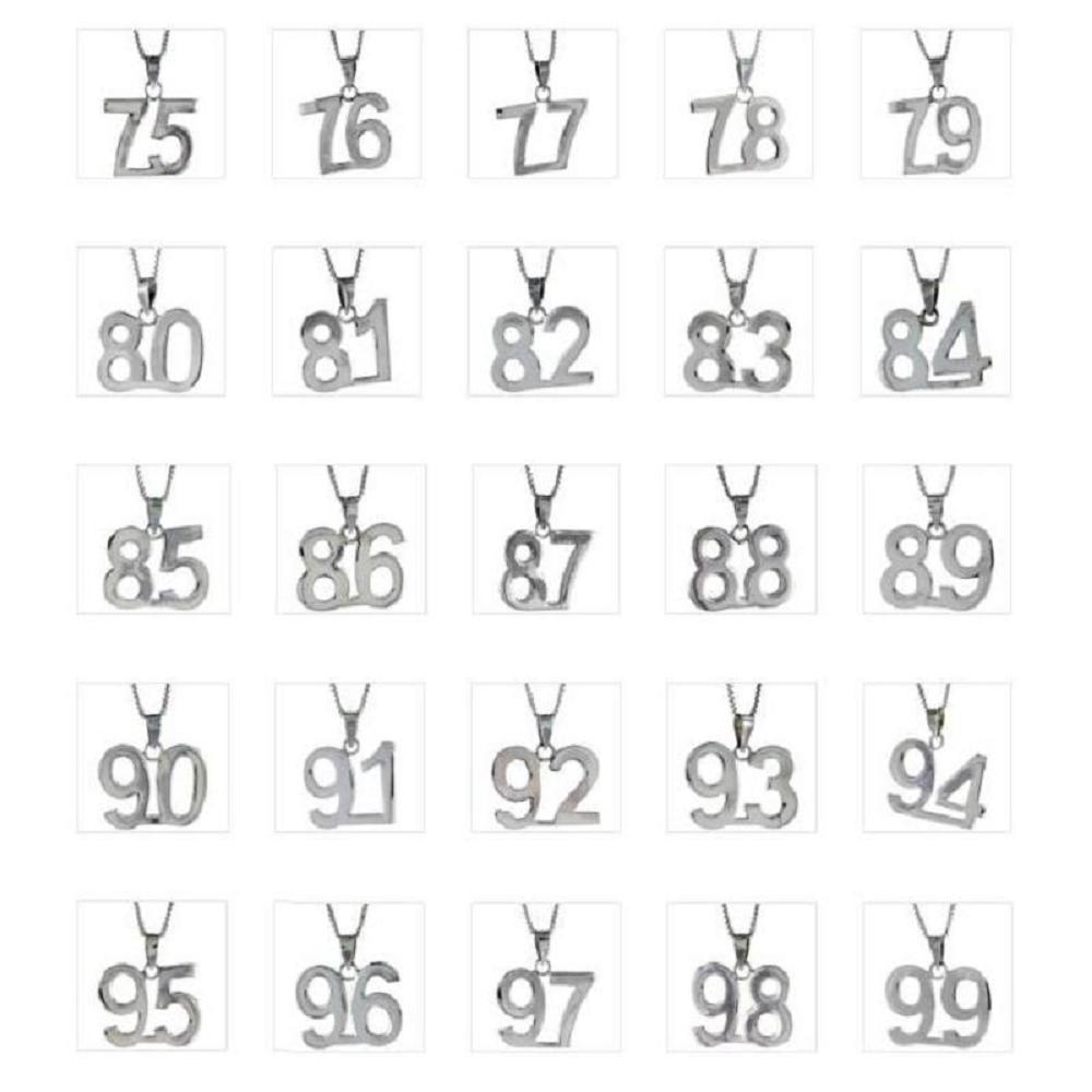 Sterling Silver Any One Number Pendant / Charm from 75 to 99 | eBay