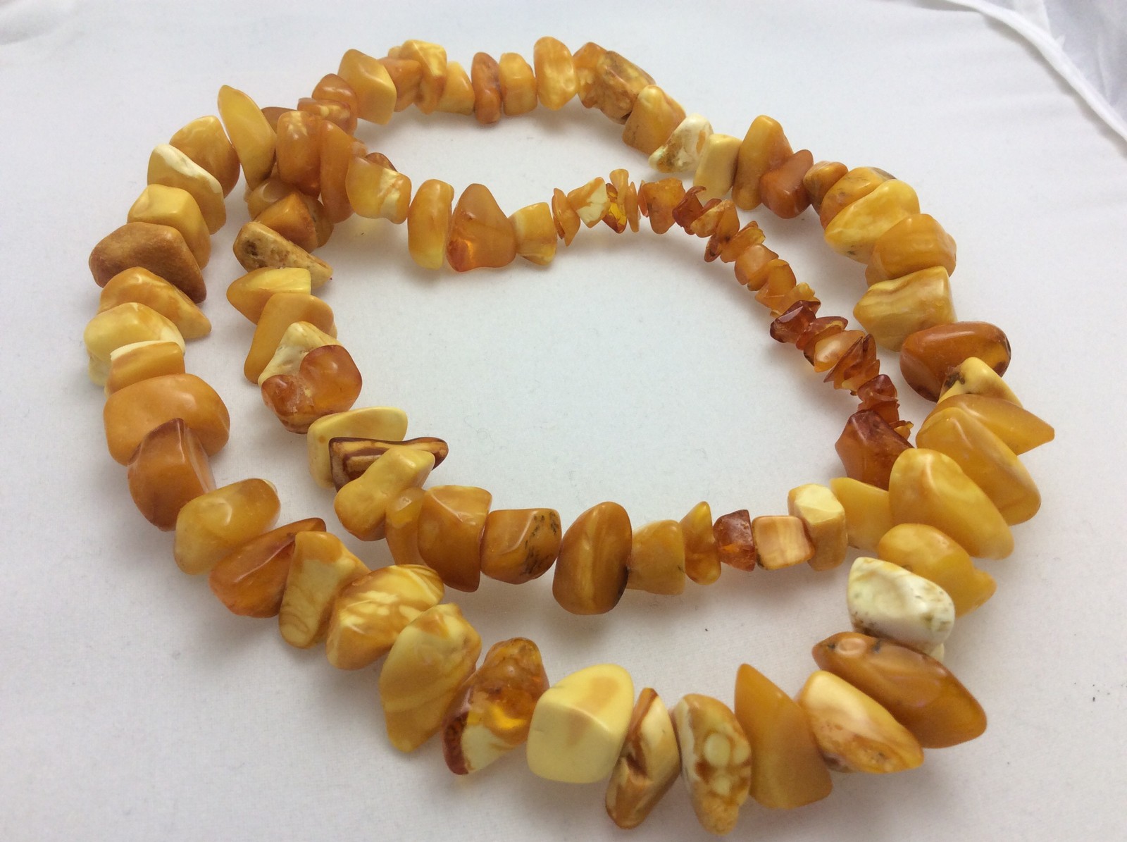 VTG Baltic Russian natural raw genuine Amber nugget 26" strand 56 g ...