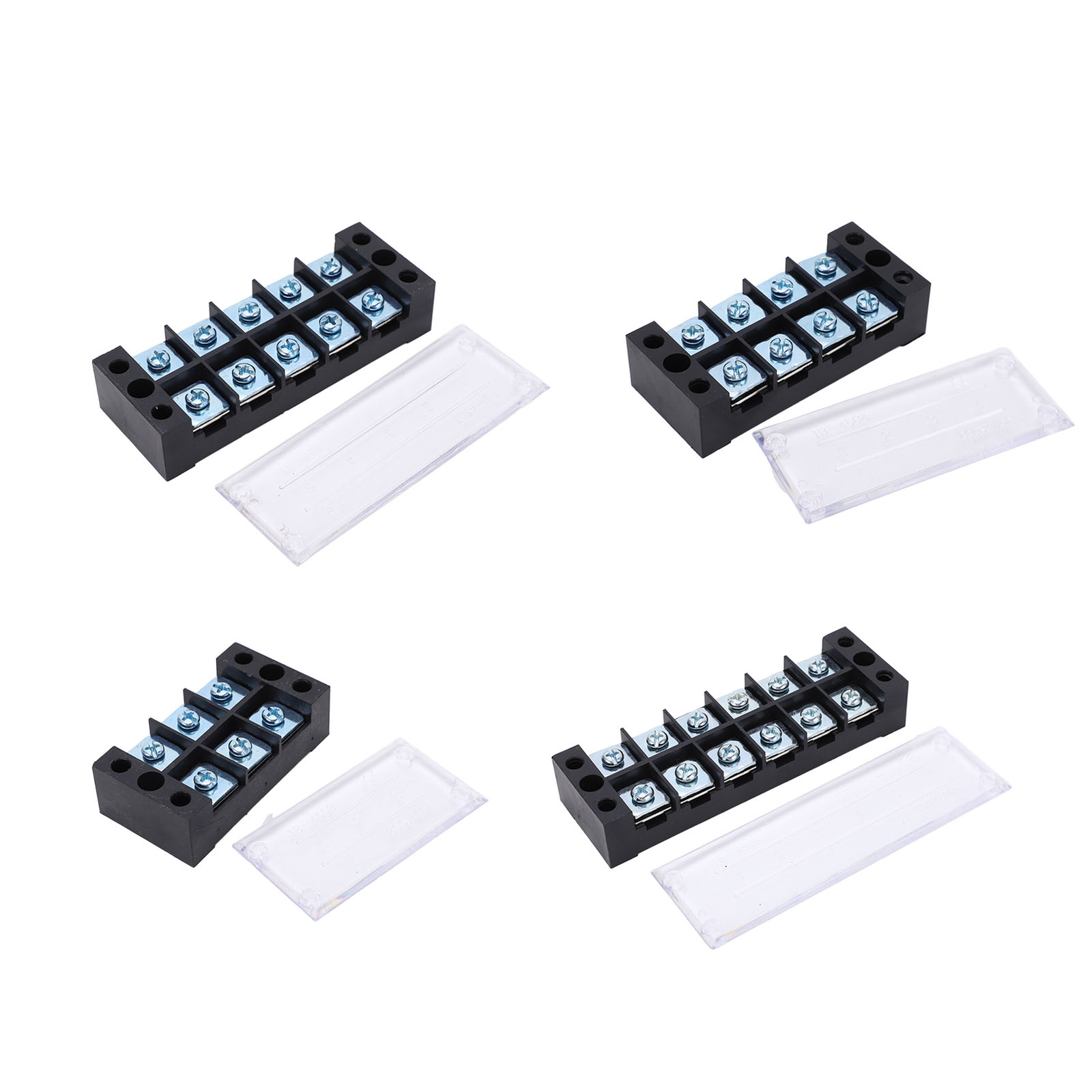 2pcs Terminal Strip 45A 600V TB Fixed Type PC Brass Dual Row Screw ...