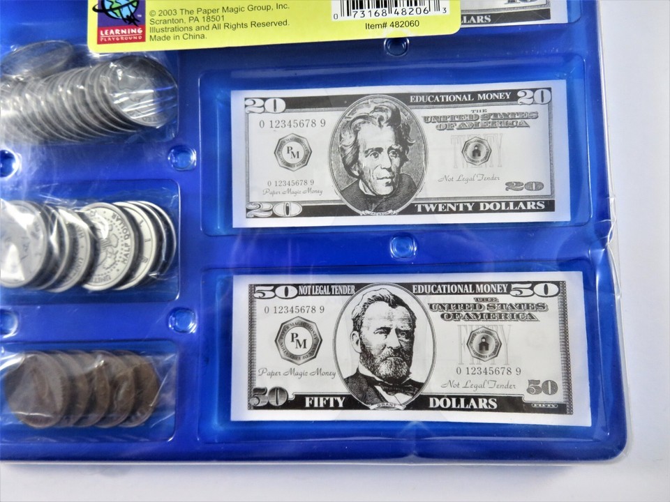 Learning Playground Toy Money Tray Coins Currency Set Interactive ...