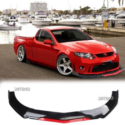 Glossy Black & Red Front Bumper Lip Spoiler Body Kit For Ford Falcon FG ...