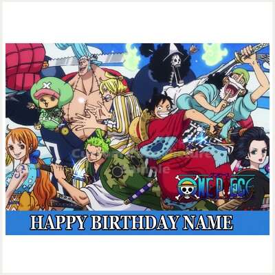 One Piece ICING edible image cake topper personalised Anime decoration ...