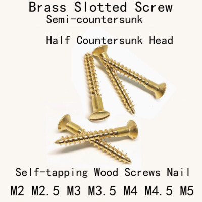 M2 M2.5 M3 M3.5 M4 M4.5 M5 Brass Slotted Half Countersunk Head Wood ...