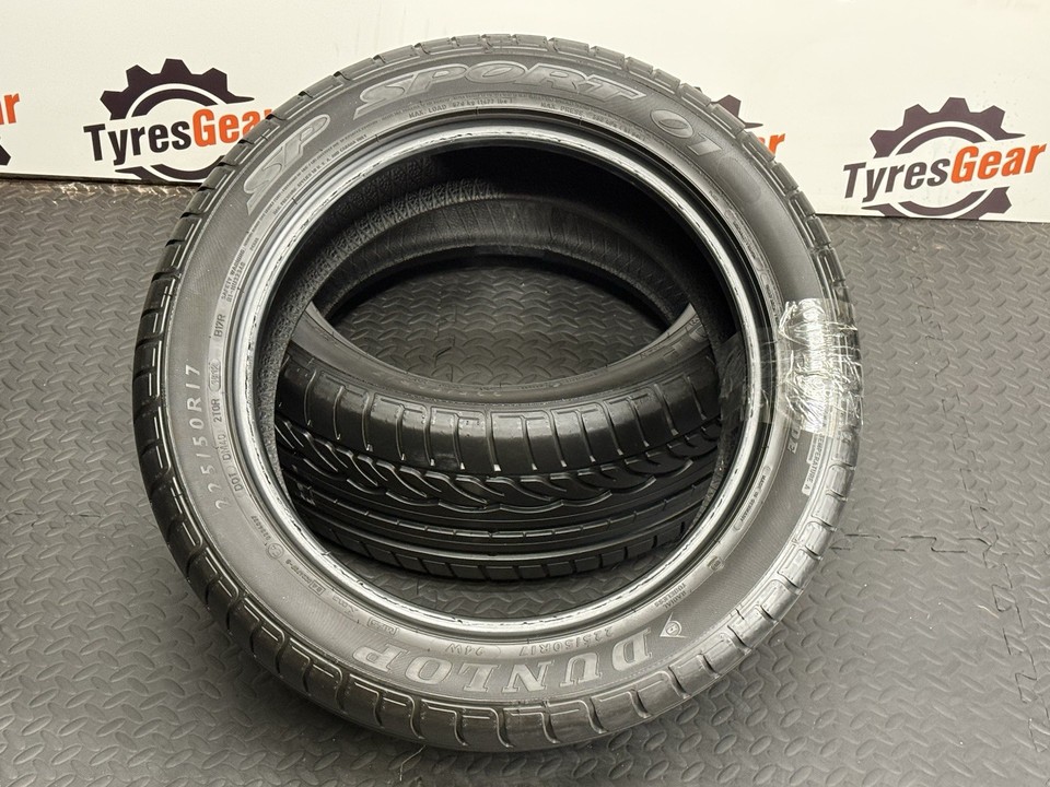 2x 225 50 R17 94W DUNLOP SP SPORT 01 5-6+MM OLD STOCK TESTED FREE ...