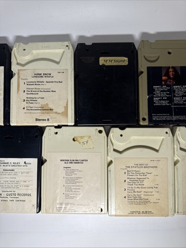 COUNTRY 8-Track Tape Lot (x9) Hank Snow Coolidge Bobby Bare Folsom ...