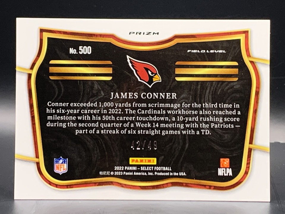 2022 Panini Select James Conner Blue Prizm SP /49 - Arizona Cardinals ...