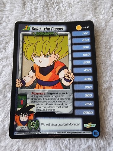 DBZ Dragon Ball Z FOIL Goku, the Puppet PS 2 CCG Limited Cell Games ...