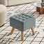 Linen Fabric Footstool Living Room Foot Rest Stool Pouffe Ottoman ...