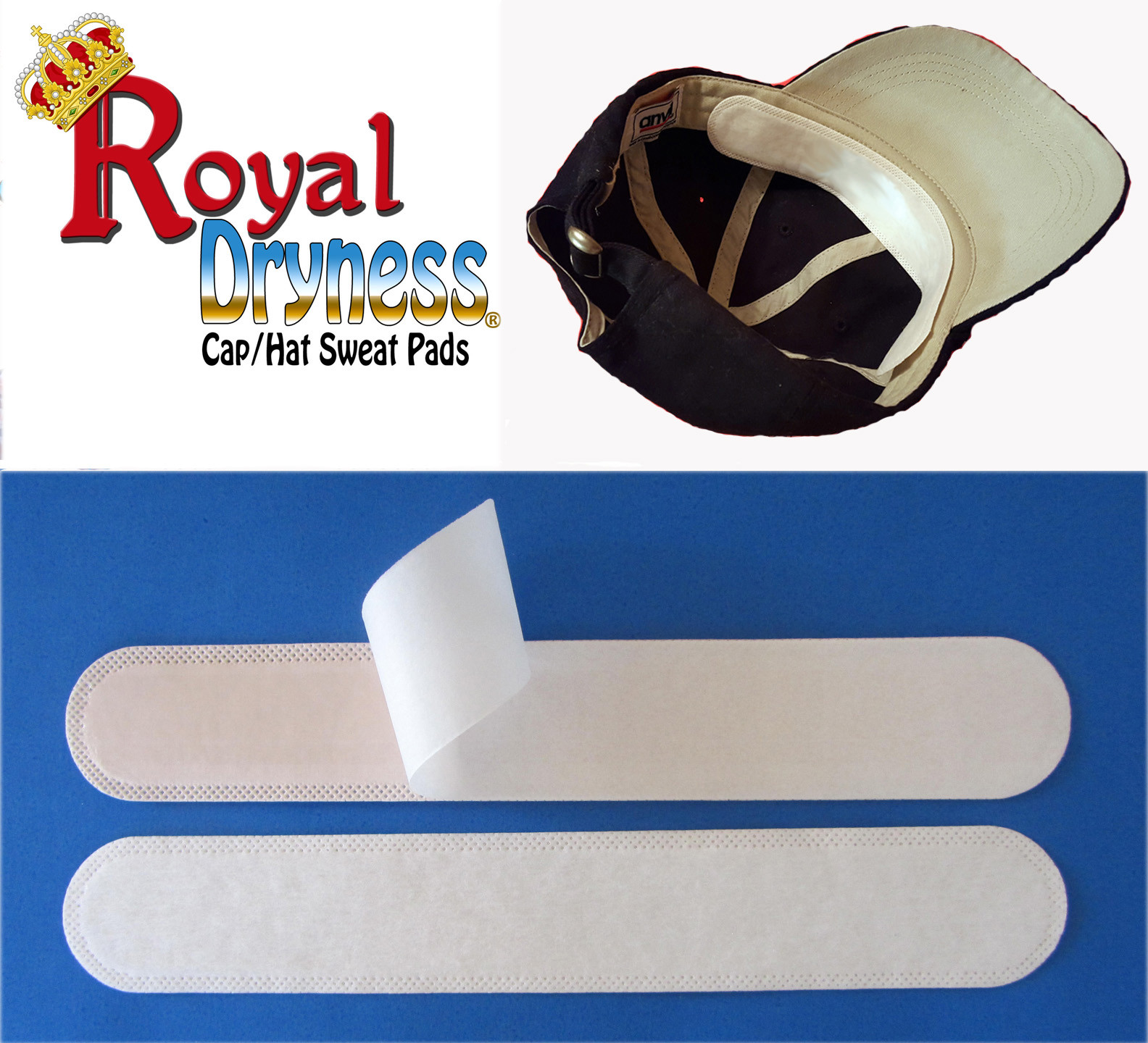 40 Royal Dryness Disposable Hat / Cap Sweat Pads, protect your cap from ...