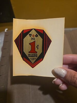 ACE HIGH Vendor 1 CENT Gum Nut VENDING, COINOP, WATER SLIDE DECAL FREE ...