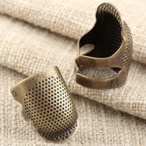 Antique Metal Brass Thimble Needles Partner Finger Protector DIY Sewing ...