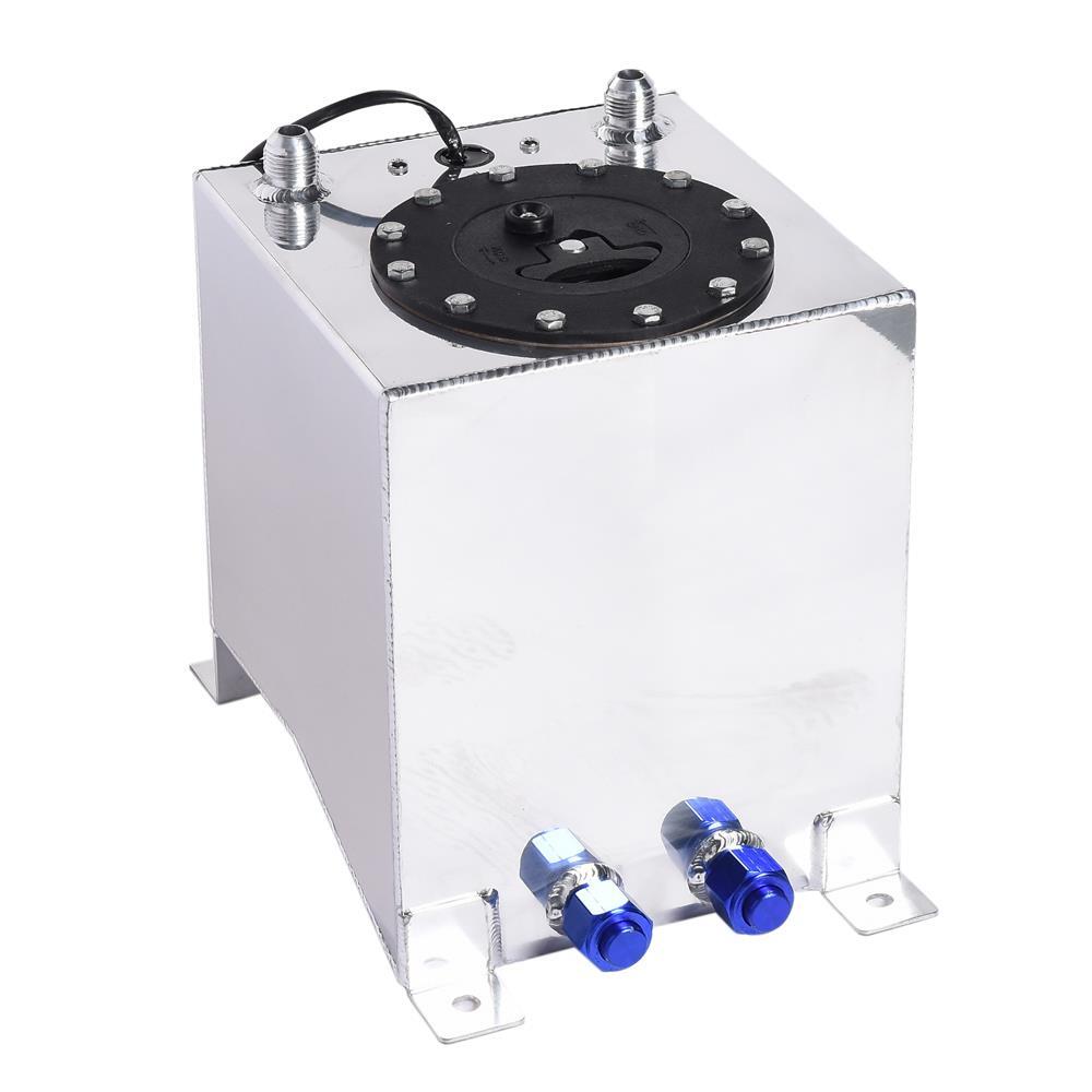 POLISHED ALUMINUM RACING DRIFT FUEL CELL TANK &LEVEL SENDER 2.5 GALLON ...