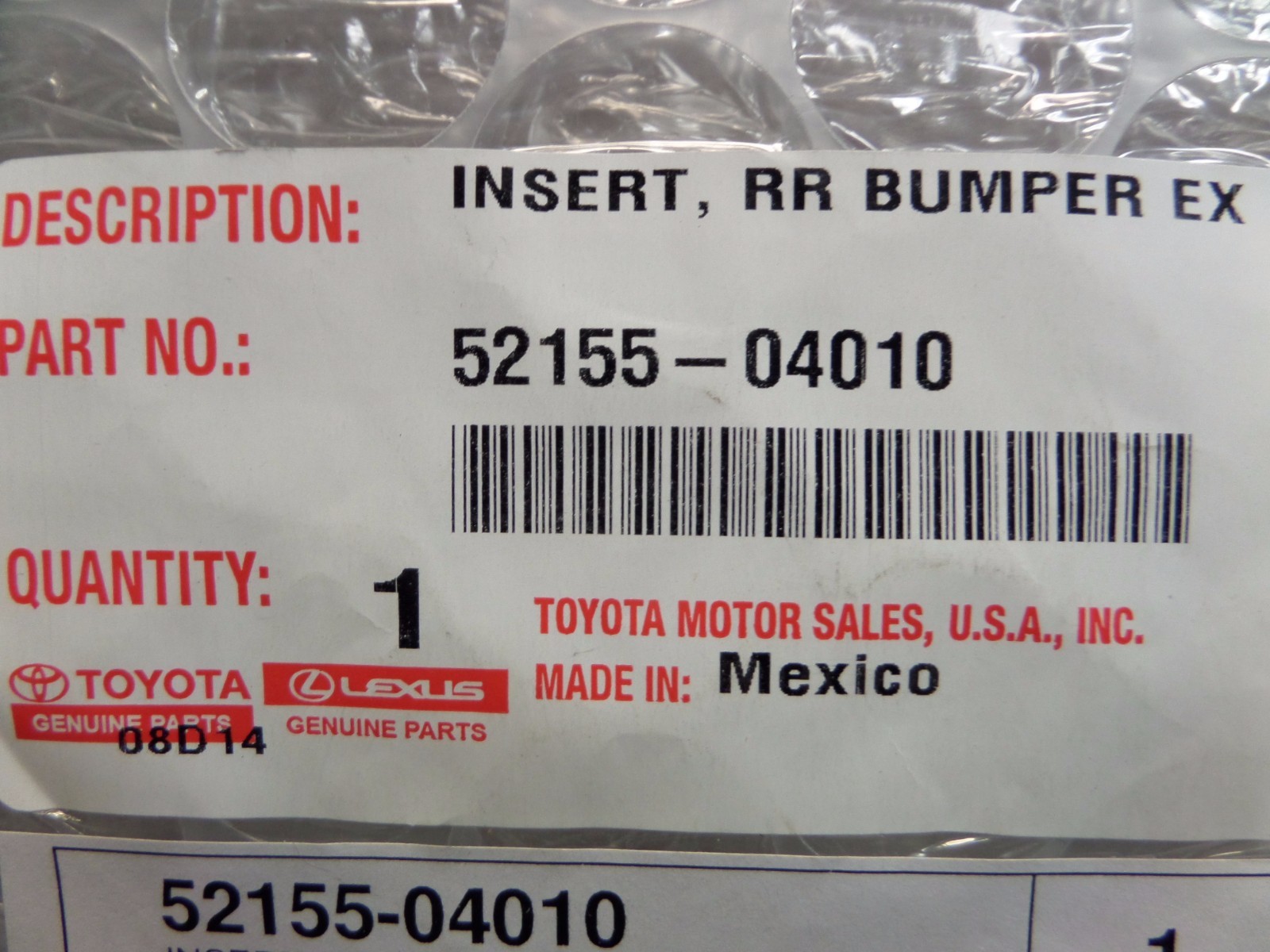 Toyota Tacoma 16-18 Non Painted Right Rear Bumper End Cap Insert ...