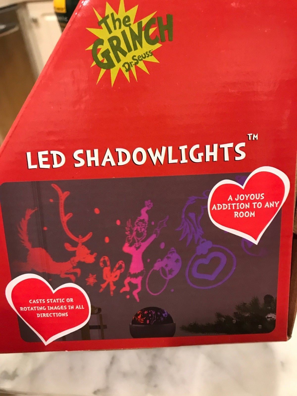 Dr. Seuss The Grinch Shadowlight Lightshow Gemmy Lights Christmas ...