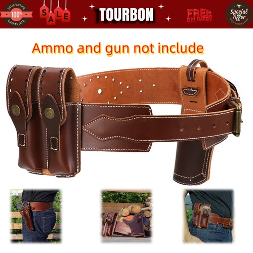 TOURBON Leather Western Handgun Holster Pistol Revolver Carry Rig Belt ...