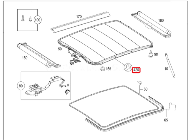 Mercedes-Benz Repair Kit Lamella Roof Sunroof W169 A-class W245 B Class ...