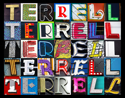 TERRELL Name Poster featuring photos of actual sign letters | eBay