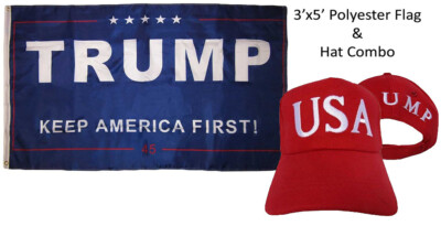 3'x5' Trump Keep America First 45 Blue & USA Trump 45th President Red ...