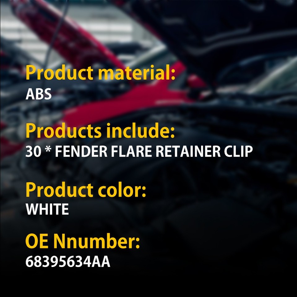 30X Fender Retainer Flare Moulding Clips Mounting For Kit Jeep 18-20 ...