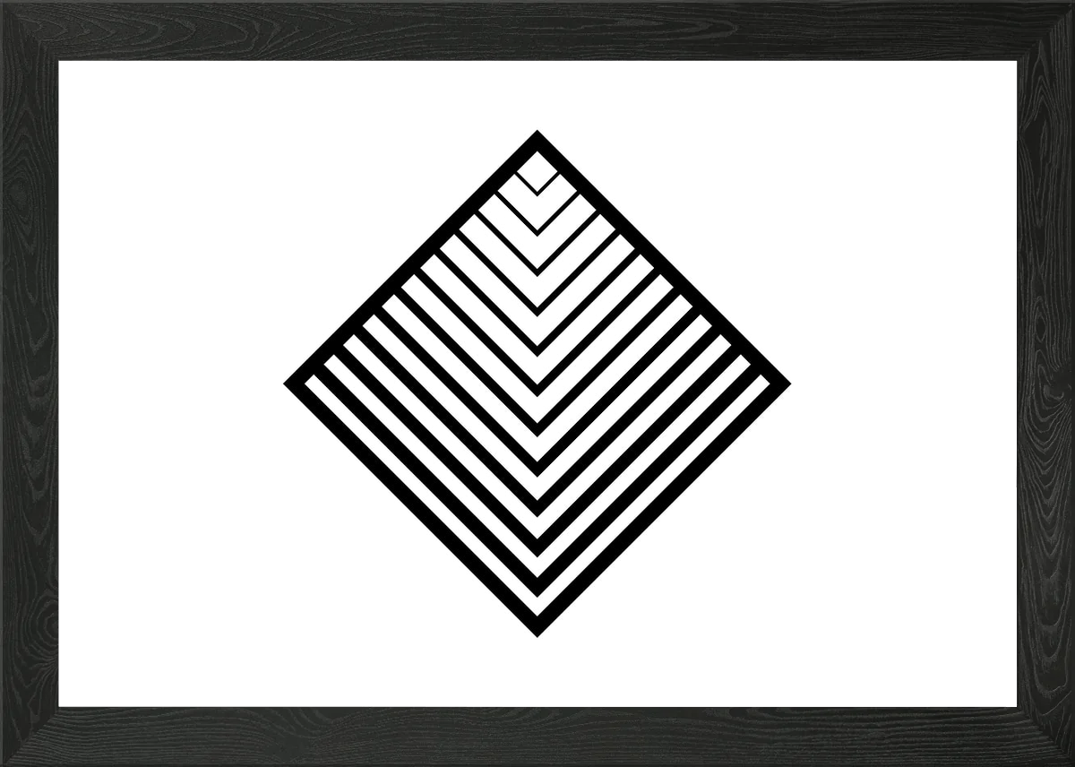 Black Geometric Glyph Rune Framed Wall Art Poster Canvas Print Picture ...