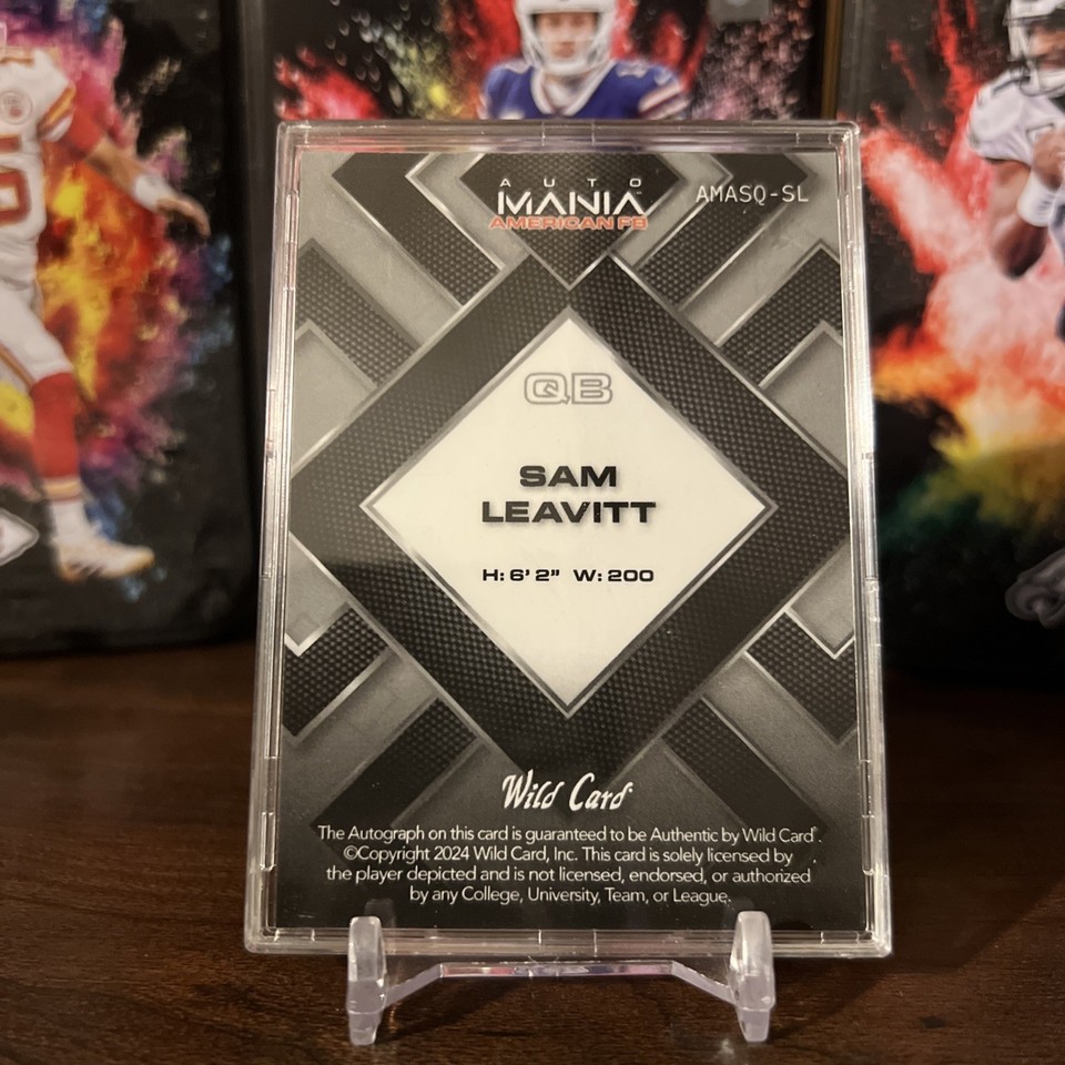 2024 Wild Card Auto Mania American FB Sam Leavitt 1/1 Auto PRC (ASU) | eBay