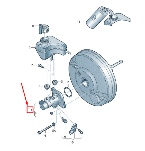 NEW AUDI A1 MK1 TANDEM BRAKE MASTER CYLINDER LHD 6R1611019B ORIGINAL | eBay