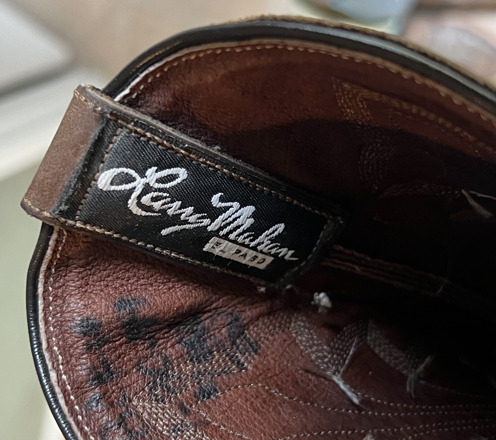 Vintage! Larry Mahan Brown Leather 4644 Western Cowboy Boots Mens Size ...