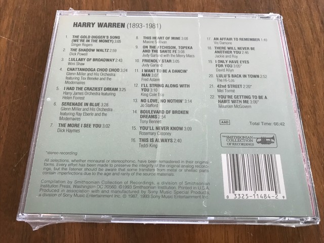 American Songbook Series: Harry Warren by Various Artists (CD, Feb-1995 ...