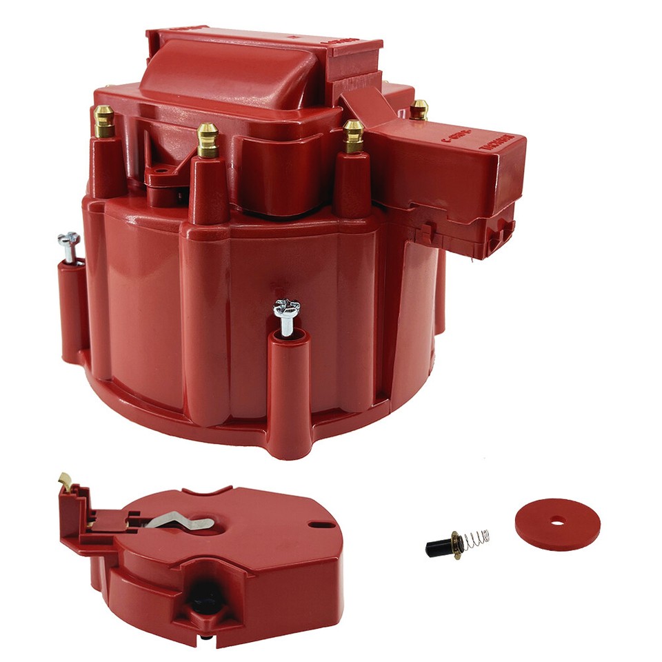 Red HEI Large Distributor Cap Rotor Kit For CHEVY GM SBC BBC 305 327 ...