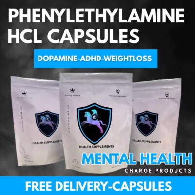 PHENYLETHYLAMINE HCL CAPSULES 500mg ADHD Dopamine & norepinephrine ...