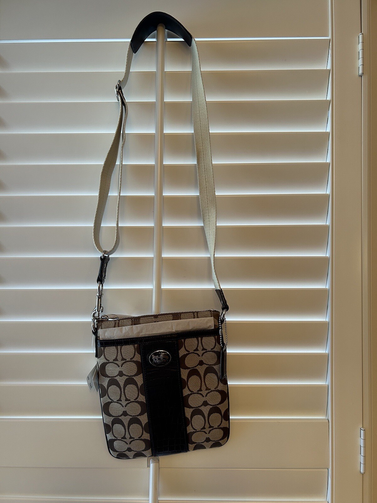 Coach SUT SIG SWPK Khaki/Mahogony Handbag/Purse | eBay