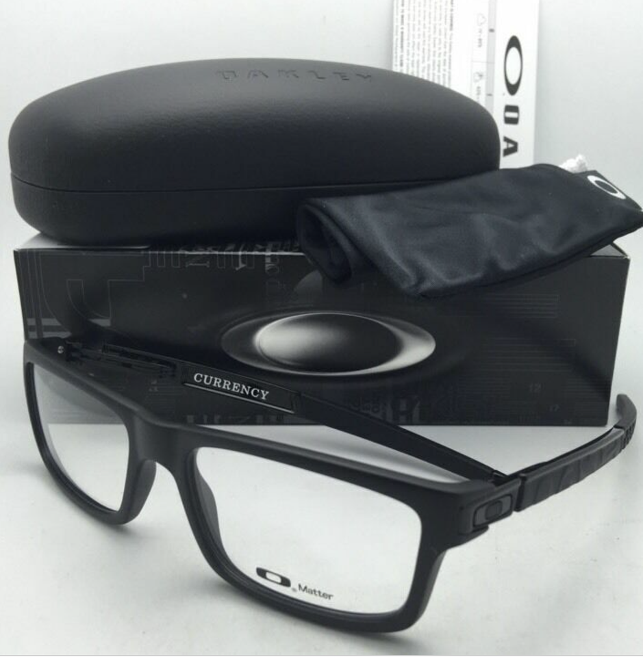 New Oakley Reading Glasses CURRENCY OX8026-0154 54-17 Large Satin Black ...