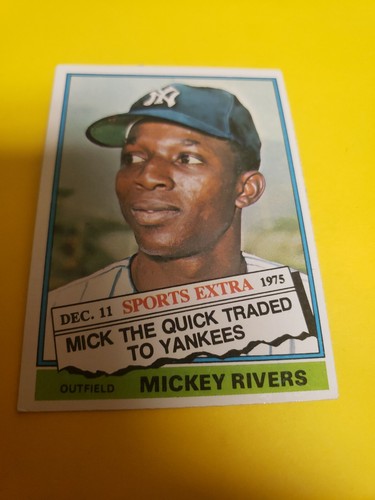1976 Topps Traded #85T Mickey Rivers New York Yankees Baseball Card n ...