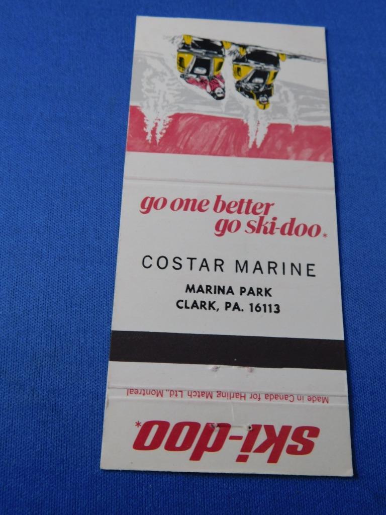 SKI-DOO SKI DOO SNOWMOBILE DEALER MATCHBOOK COSTAR MARINE MARINA PARK ...