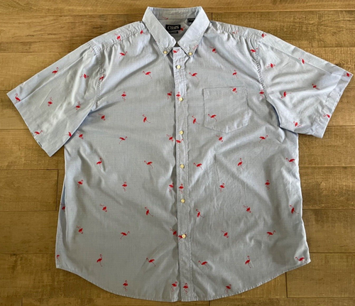 Chaps Shirt Mens 3X Extra Large Button Up Blue Easy Care Flamingo | eBay