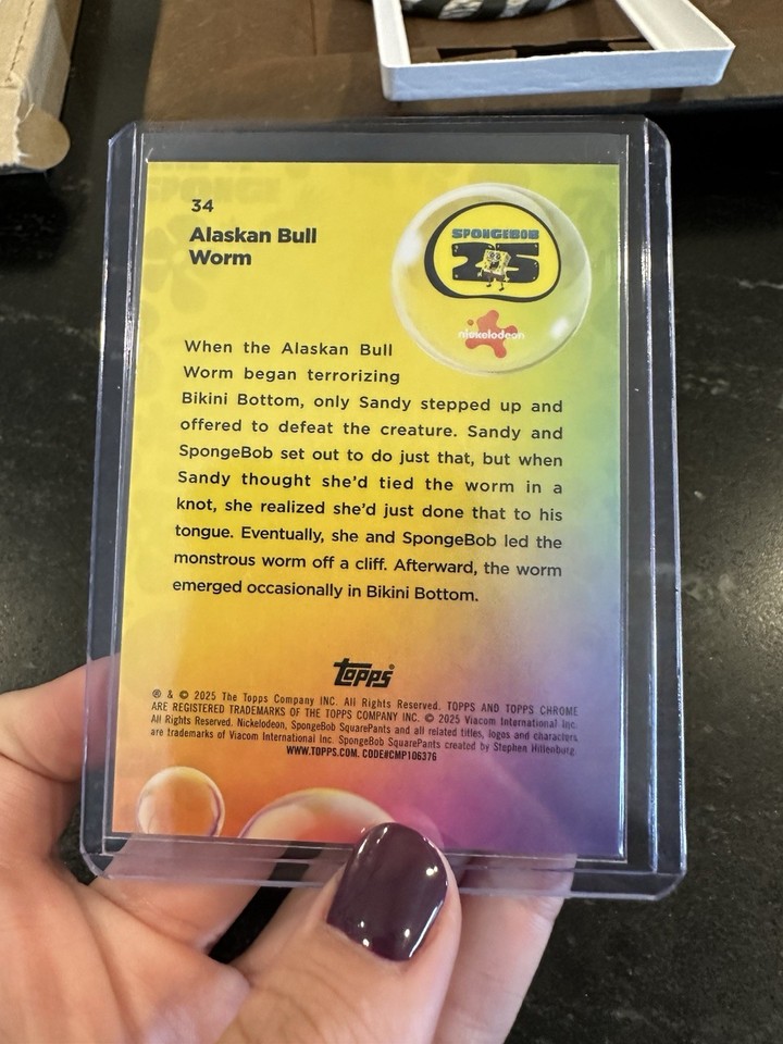 Topps Chrome SpongeBob Alaskan bull Worm Gold /50 SpongeBob Sandy ...