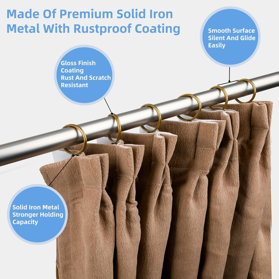 Curtain Rings with Eyelets, 48 Pack Metal Drapery Rings for Pinch Pleat ...