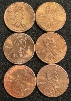 2005 Lincoln Memorial Pennies No Mint Mark (LOT of 6) | eBay