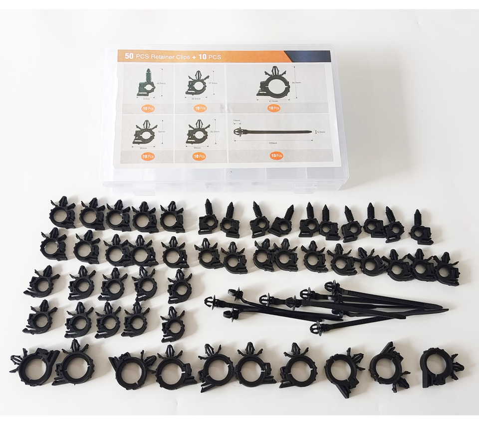 Automotive Car Wire Harness Routing Clip Assortment Kit 60Pcs Wiring ...
