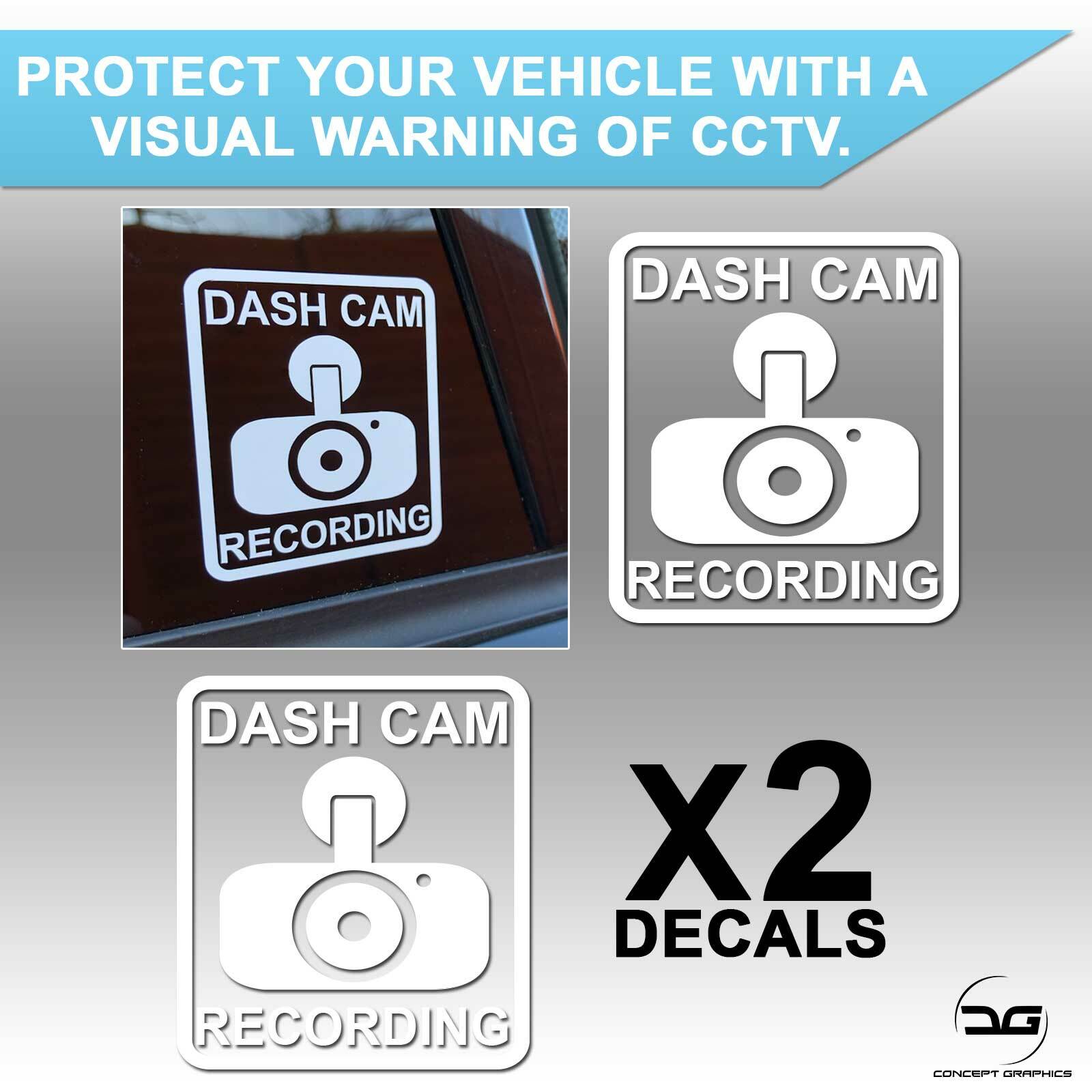 Dash Cam Recording Car Security Window Bumper Vinyl Decal Sticker CCTV ...