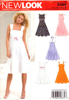 New Look 6589 ~ Misses Sundresses ~ Halter Tops ~ Sleeveless Dresses 8 ...
