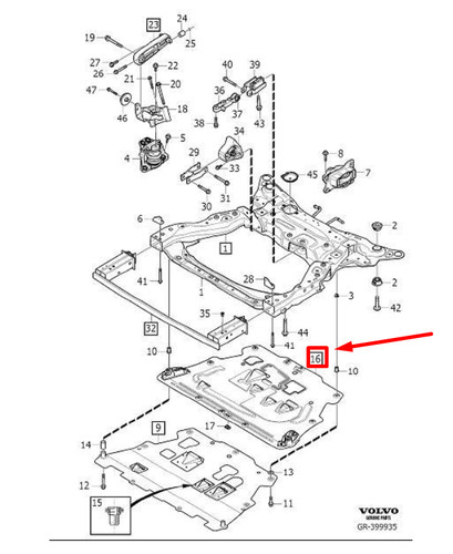 Volvo Xc90 2018 Front Protection Under Bottom Side 31497612 for sale ...