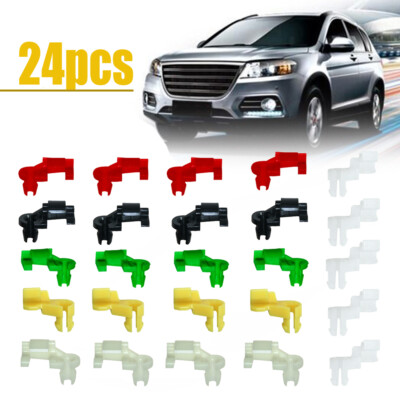 24pcs Nylon Plastic Car Rivets Door Lock Rod Clip Rod Push Fasteners ...