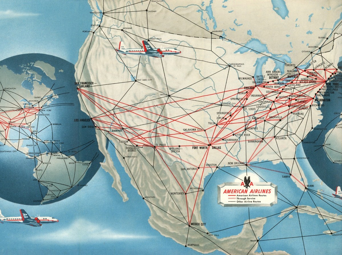 American Airlines Route Map