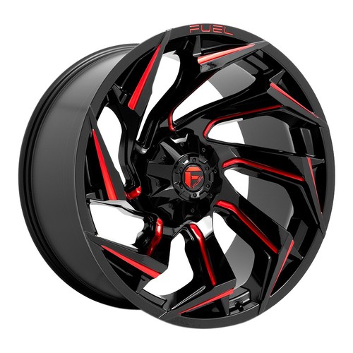 FUEL Reaction D755 15X8 5X114.3/5X120.65 ET-18 Gloss Blk Milled/Red ...