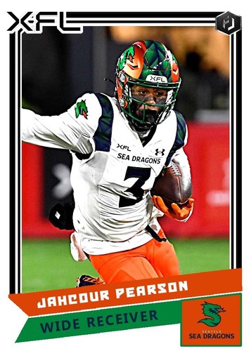 ACEO JAHCOUR PEARSON SEATTLE SEA DRAGONS CUSTOM HAND MADE ART CARD XFL ...