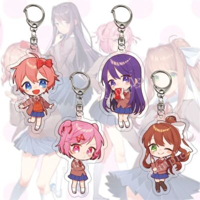 4Pcs/set Doki Doki Literature Club Monika Natsuki Acrylic Keychain ...